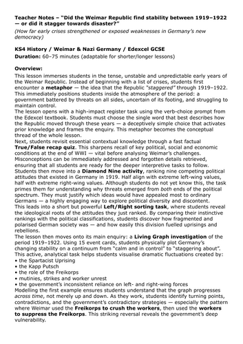 Weimar Republic 1919–22: Challenges, Extremism & Stability – Full ...