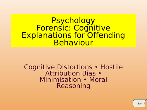 Cognitive Explanations for Offending Behaviour | Teaching Resources
