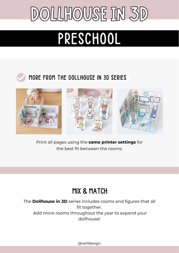 Dollhouse in 3D Craft - Preschool | Teaching Resources