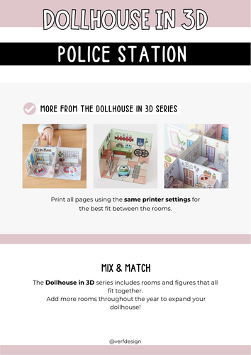Dollhouse in 3D Craft - Police Station | Teaching Resources