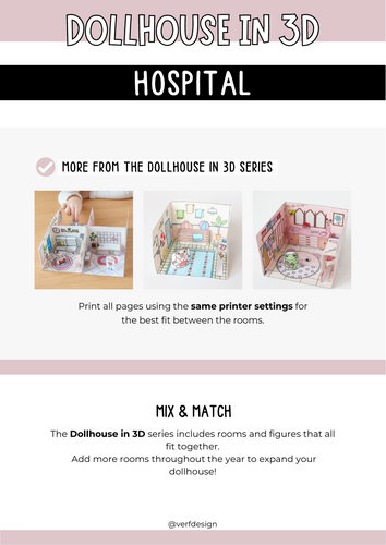 Dollhouse in 3D Craft - Hospital | Teaching Resources