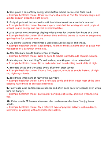 Unhealthy Weight Gain and Risks - Body Image Healthy Eating | Teaching ...