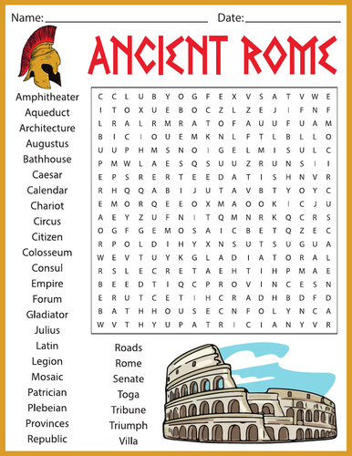 Ancient Rome Word Search Puzzle | Roman Empire History Activity ...