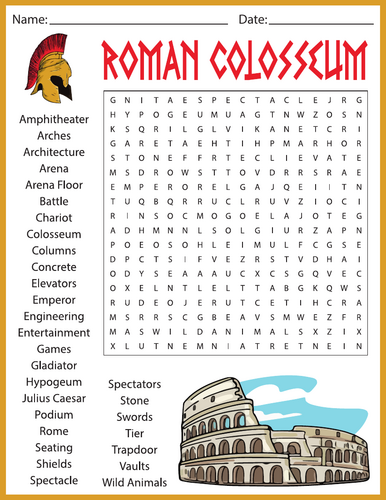Roman Colosseum Word Search Puzzle | Ancient Rome History Activity ...