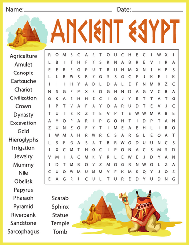 Ancient Egypt Word Search | Egyptian Civilization Vocabulary Puzzle ...