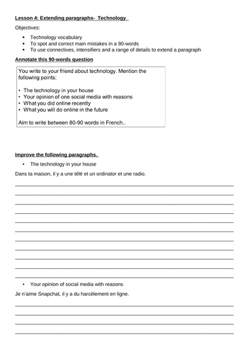 GCSE French Writing Intervention Pack: Tenses, Opinions & 90-Word ...
