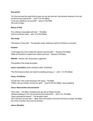 GCSE RE AQA Quotes Bundle (x4) - Christianity and Buddhism | Teaching ...