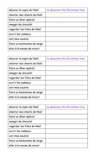 French Christmas Lesson KS2–KS3 Noël | PPT + Vocab Grid Worksheet ...