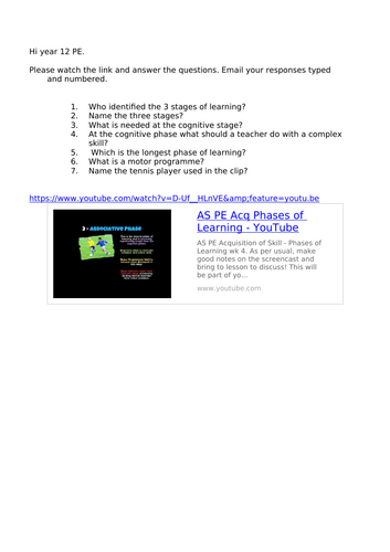 A-Level PE – Learning Theories Unit (Operant Conditioning, Social ...