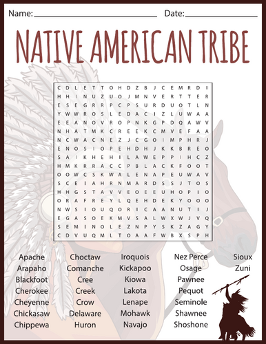 Native American Tribes Word Search Puzzle | U.S. History Activity for ...