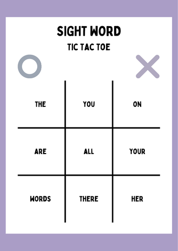 Sight Words Tic Tac Toe Game Worksheets | 15-Page Literacy Activity ...