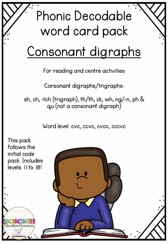 Consonant Digraph Word Cards, Lists, Teacher Checklists and Student ...