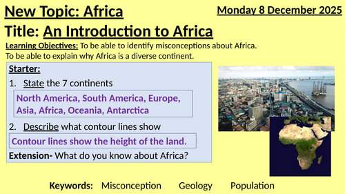 Geography KS3 Africa SOW- Whole module (11 lessons) including mid ...
