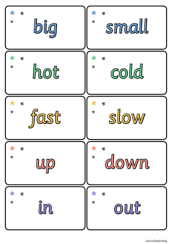 Opposites Flashcards | Printable Word Cards | Vocabulary Resource ...