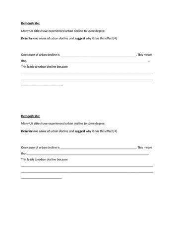 AQA GCSE Geography - CBD and Urban Decline. | Teaching Resources
