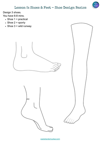 Drawing for Fashion: KS3–KS4 Shoes & Feet (Shoe Design Basics Lesson ...