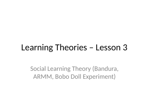 A level PE Lesson 13: Social Learning Theory (Bandura, ARMM & Bobo Doll ...