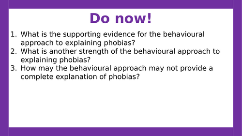 AQA A-level Psychology: Behavioural Approach to Treating Phobias ...