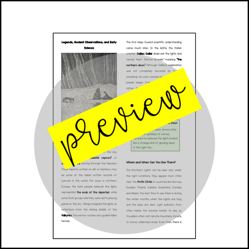 Northern Lights Reading Comprehension | KS2 Non-Fiction + Questions ...