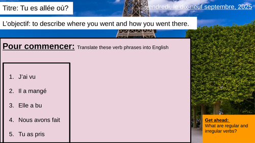 Year 8 French| Dynamo 2| Module 1| Vive les vacances| Full Lesson Pack ...