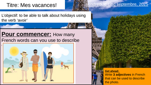Year 8 French| Dynamo 2| Module 1| Vive les vacances| Full Lesson Pack ...