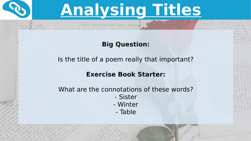 Unseen Poetry Analysing Titles | Teaching Resources