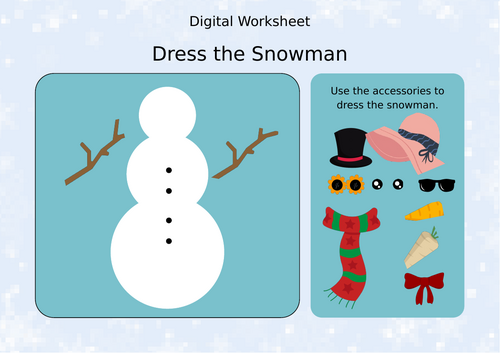 Dress the Snowman – Digital Winter Activity Worksheet (EYFS / KS1 ...