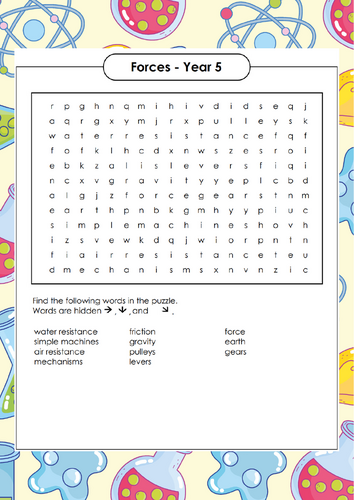 Year 5 Science Vocabulary Wordsearches | Teaching Resources