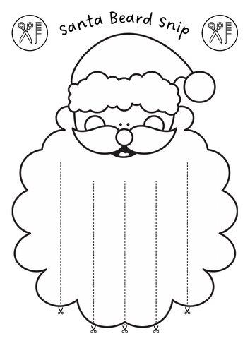 Santa Beard Snip Christmas Cutting Skills | Teaching Resources