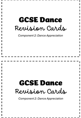 AQA GCSE Dance Revision Cards (A Linha Curva) | Teaching Resources