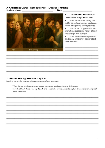 A Christmas Carol - Scrooges Past - Thinking Deeper | Teaching Resources