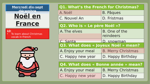 Christmas - French Noël for KS3 | Teaching Resources