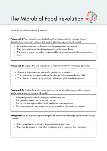 IAL biology unit 5 article questions for Jan 2026 | Teaching Resources