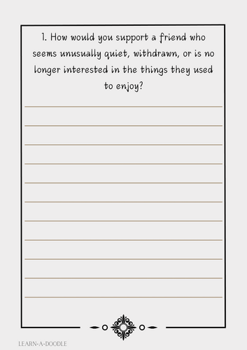 September 10th Suicide Prevention Day: Open-Ended Questions to Support ...