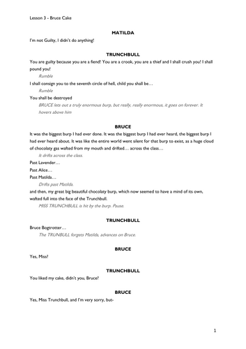 Matilda the Musical SOW (6 hours) | Teaching Resources