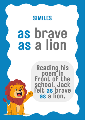 SIMILES - Animal-themed - AS...AS... - 20 x A4 Posters for Classroom ...