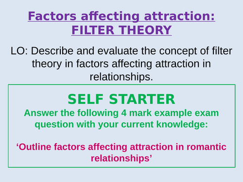relationships aqa psychology filter theory | Teaching Resources