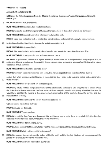 Measure for Measure - OCR A Level Pre-1900 English Literature ...