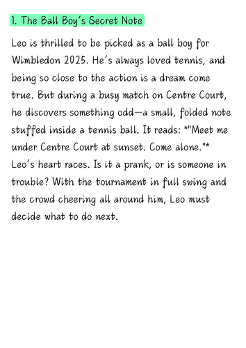 Kids at Wimbledon: Creative Writing Prompts to Spark Storytelling ...