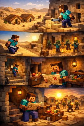 Year 5 Minecraft Reading Comprehension – Steve and the Lost Village ...