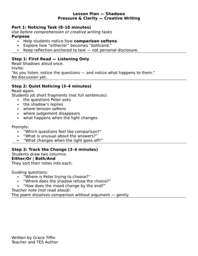 Pressure & Clarity – Poetry Reading + Creative Writing Bundle | KS3–KS4 ...