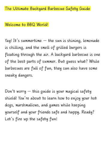 The Ultimate Summertime BBQ Safety Guide for Kids | Teaching Resources