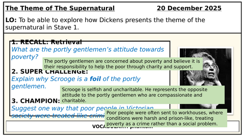 A Christmas Carol – Lesson 5 The Supernatural & Foreshadowing ...
