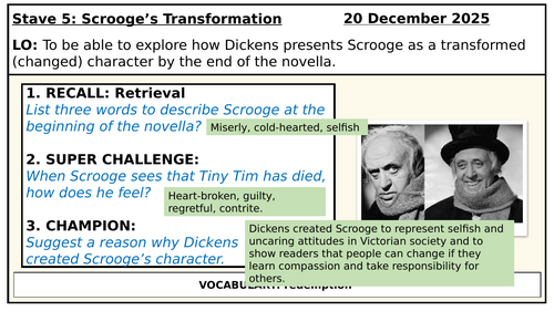 A Christmas Carol – Lesson 19 Scrooge's Transformation | Teaching Resources