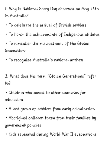 Explore National Sorry Day – A Tick-the-Box Quiz for May 26 | Teaching ...