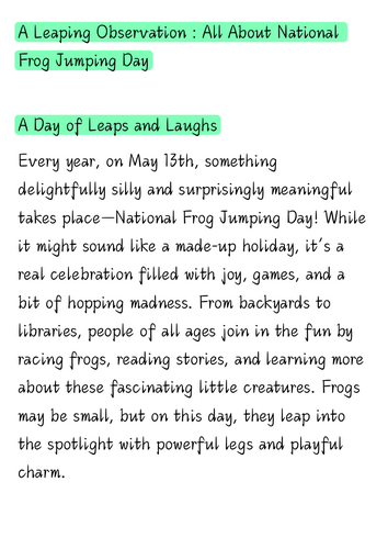 National Frog Jumping Day: A May 13 Guide for Kids Who Love to Leap ...