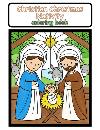 Nativity Coloring pages, stained glass Christmas | Teaching Resources