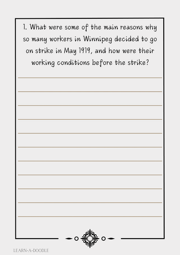 Winnipeg General Strike Q&A Package for Labour History Month | Teaching ...