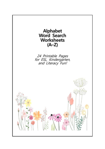 Alphabet Word Search Worksheets (A–Z) | Teaching Resources