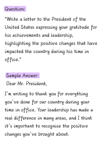 Expressing Gratitude: Letter to the President for His Leadership ...